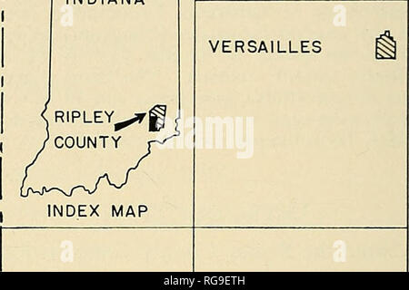 Geological map of Indiana, showing location of stone quarries and ...