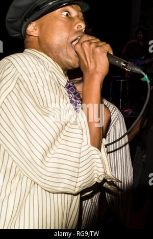 Angelo Moore singer of the alternative rock band Fishbone performing ...