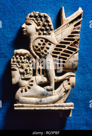Phoenician ivory winged sphinx. 9th century BC Stock Photo - Alamy