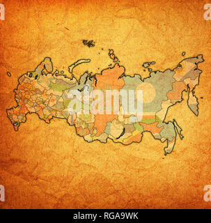 emblem of chechen republic on map with administrative divisions and ...