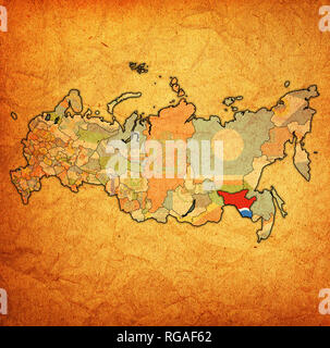 emblem of Amur oblast on map with administrative divisions and borders ...