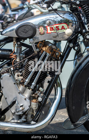 Vintage British BSA Sloper Motorcycle with sidecar.The BSA S-Series of motorcycles, most ...