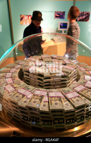 One million dollars in twenty-dollar bills on display at the Money ...