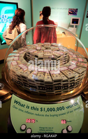 One million dollars in twenty-dollar bills on display at the Money ...