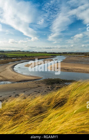 Alnmouth on the River Aln estuary, Northumberland, England, UK Stock ...