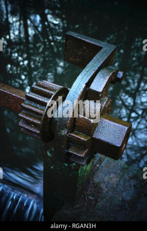 Old Sluice Gate Mechanism Stock Photo - Alamy
