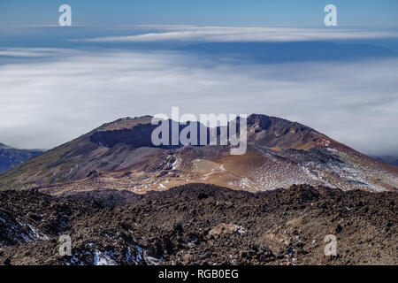 Ultra long exposure of Pico Viejo volcano and cloudscape Stock Photo ...