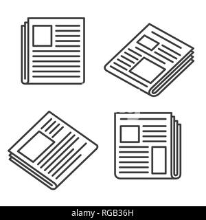 Press line icons collection. Publish, Newspaper, Media, Journalism ...