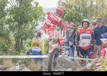 Spain trial championship. Portrait of Jeroni Fajardo over his ...