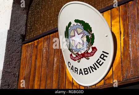 Carabinieri sign, Italian Police, Italy Stock Photo - Alamy