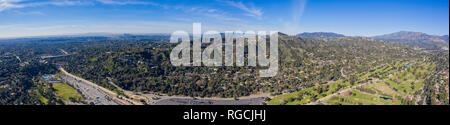 Aerial view of the City of Altadena and the San Gabriel Mountains ...