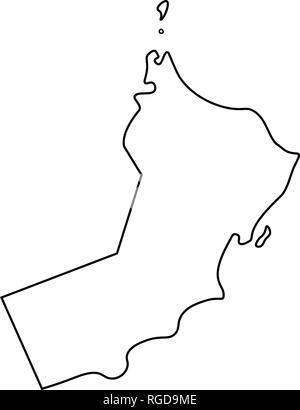 Map of Oman - outline. Silhouette of Oman map vector illustration Stock ...