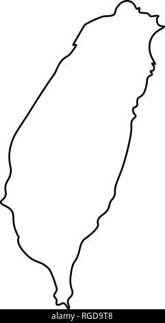 Taiwan Outline Map Stock Vector Image & Art - Alamy