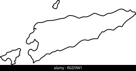 Map of Timor-Leste - outline. Silhouette of Timor-Leste map vector ...