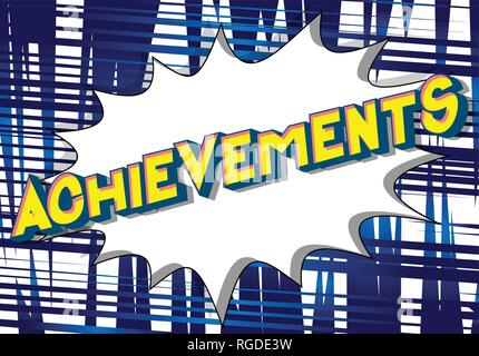Super Achievements - Vector illustrated comic book style phrase on ...