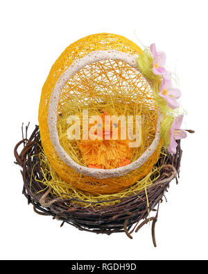 Easter egg made of thread, isolated on white background Stock Photo - Alamy