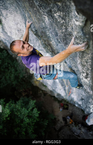 cliff wall climbing Free climbing man mountains Alps Europe rock Sports ...