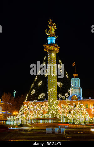 Main square of Tbilisi city with New Year illumination Stock Photo - Alamy