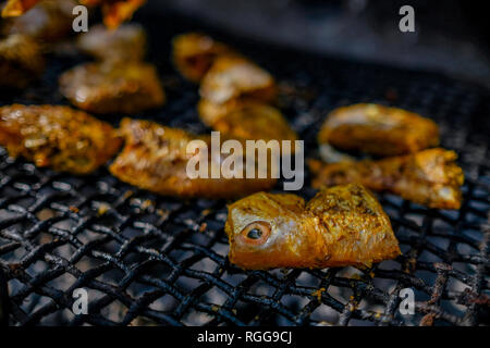 Grilled fish on charcoal grill. Fresh fish barbecue Stock Photo - Alamy