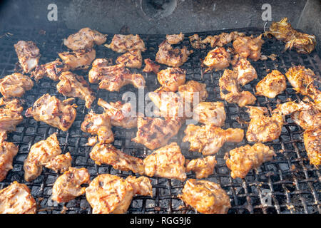 Chicken babrbeque on the grill Stock Photo - Alamy