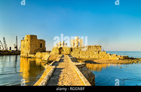 Saida (Sidon) Crusader Sea Castle is a medieval fortress build during ...