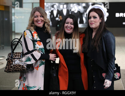 Laura Plummer (centre) at Heathrow Airport following her return to the ...