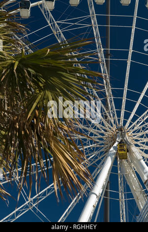 Worker on hanging scaffold performs Skywheel maintenance at Myrtle ...