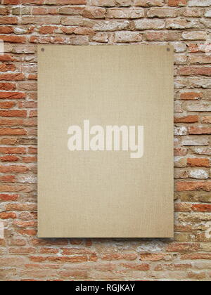 Blank canvas and brick wall Stock Photo - Alamy