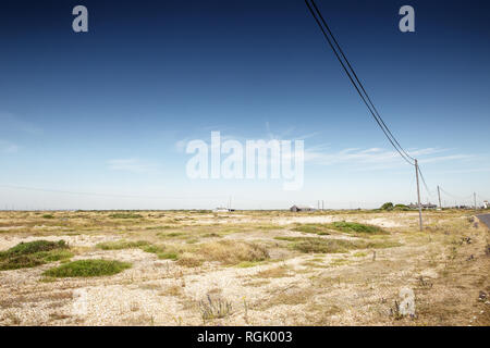 landscape image along the dungeness romney marsh coastline Stock Photo ...