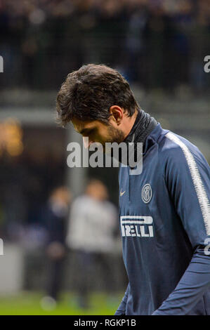Andrea Ranocchia of FC Internazionale warms up during FC Internazionale ...
