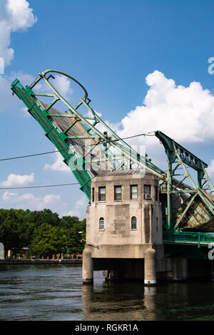 Raised Jefferson Street Bridge on a Summer afternoon. Joliet, Illinois ...