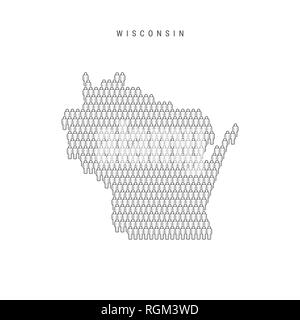 Wisconsin State (USA) Map with Set of Infographic Elements in Red Color ...