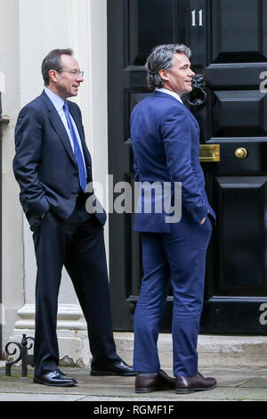 Philip Jansen (L) CEO of BT (British Telecom) and former CEO of Worldly ...