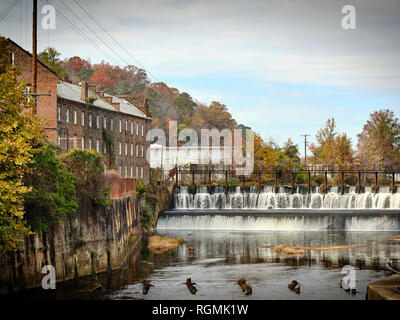 Prattville Alabama Mill and Dam on Autauga Creek with the old historic ...