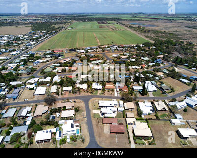 Aerial of the coastal community of Innes Park on the Coral Coast near ...