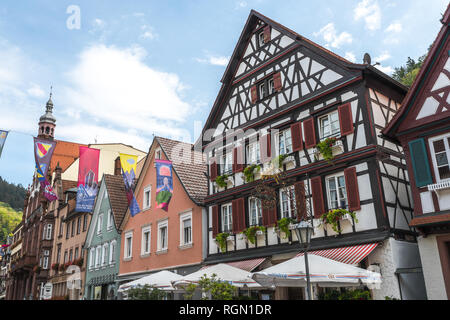 pedestrian zone of Wolfach, Black Forest, Germany, historical town in ...
