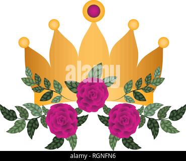 golden crown with roses isolated icon Stock Vector Image & Art - Alamy
