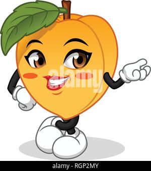 Male peach with hand presenting cartoon character design, isolated on ...