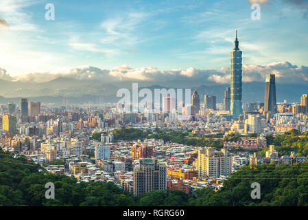 Aerial panoramic view of Taipei, Taiwan skyline with Taipei 101 from ...