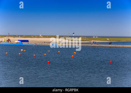beach area of family lagoon Perlebucht, Busum, North Sea, Germany Stock ...
