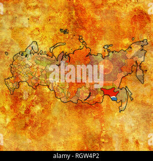 emblem of Amur oblast on map with administrative divisions and borders ...