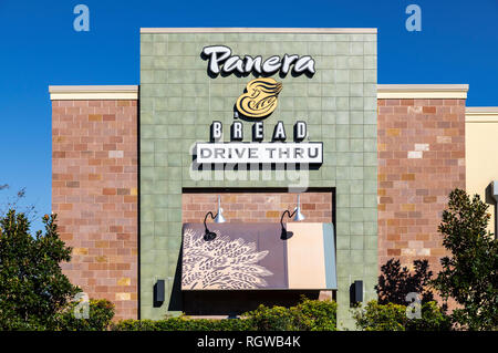 Panera Bread restaurant drive thru exterior in Oklahoma City, Oklahoma ...