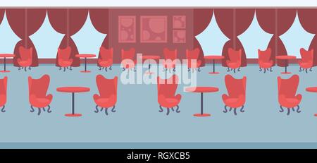 Cartoon banquet hall interior design. Vector illustration of large ...