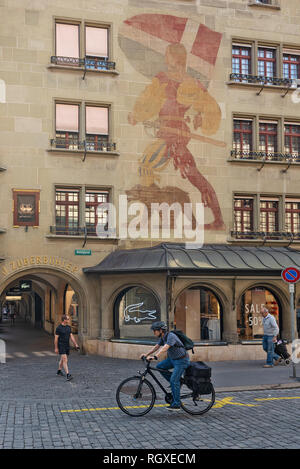 painting of a bear on a wall in the old town of Bern, Switzerland Stock ...