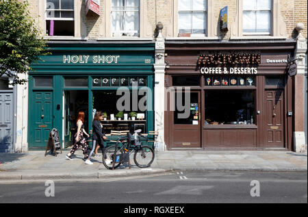 Holy Shot coffee shop, Bethnal Green Road, Shoreditch, London Stock ...