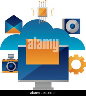 cloud computing monitor file Stock Vector Image & Art - Alamy