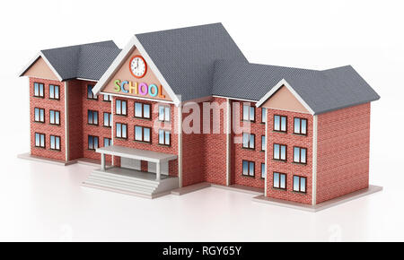 Generic basic design school building. 3D illustration Stock Photo - Alamy