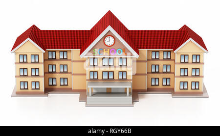 Generic basic design school building. 3D illustration Stock Photo - Alamy