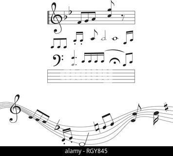 Abstract sheet music design background with musical notes Stock Vector ...