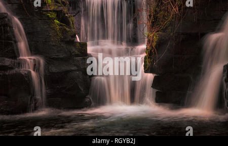 Penllergare Valley waterfall Stock Photo - Alamy